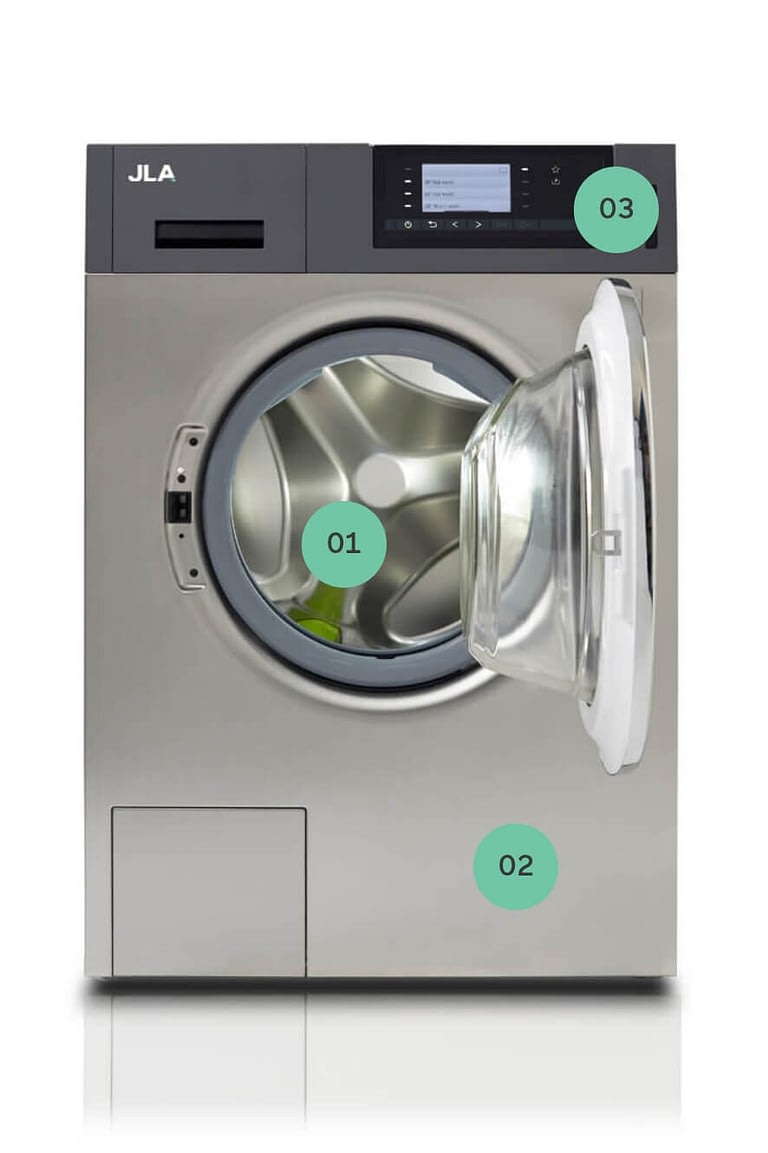 Coin-Operated JLA 7 & 8 Washing Machines (8kg) | JLA Laundry