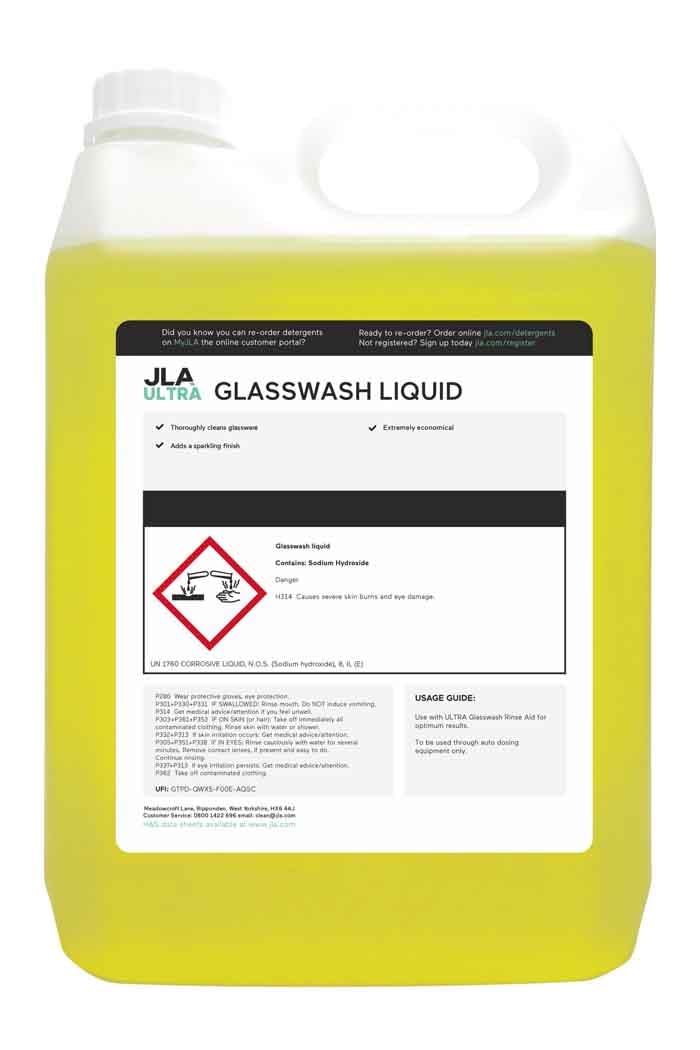 Ultra Glasswash Liquid | Catering Detergents | JLA Clean